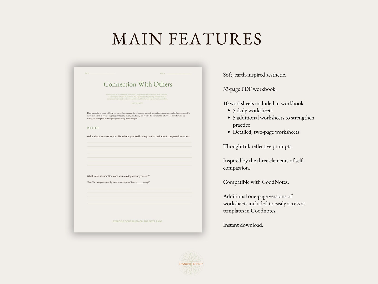 Self-compassion Workbook | Printable and Digital Worksheets for Self ...