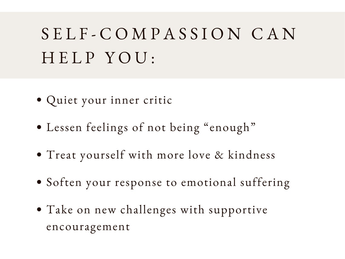 Self-compassion Workbook Printable and Digital Worksheets for Self ...