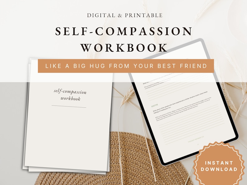 Self-compassion Workbook | Printable and Digital Worksheets for Self ...