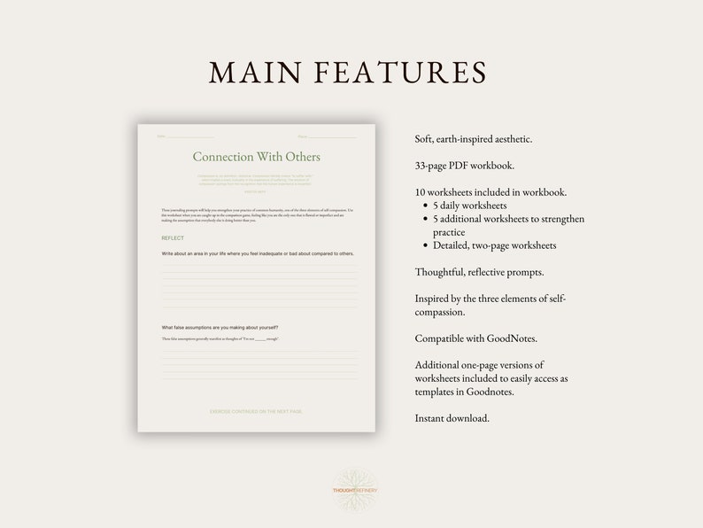 Self-compassion Workbook Printable and Digital Worksheets for Self ...