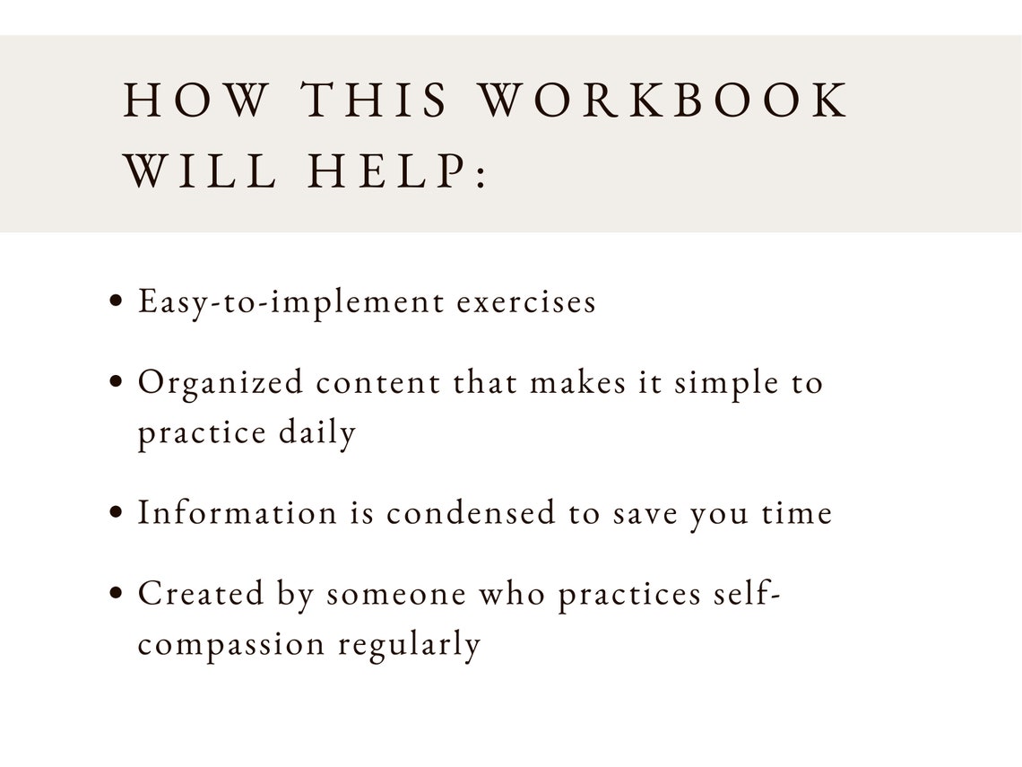 Self-compassion Workbook Printable and Digital Worksheets for Self ...