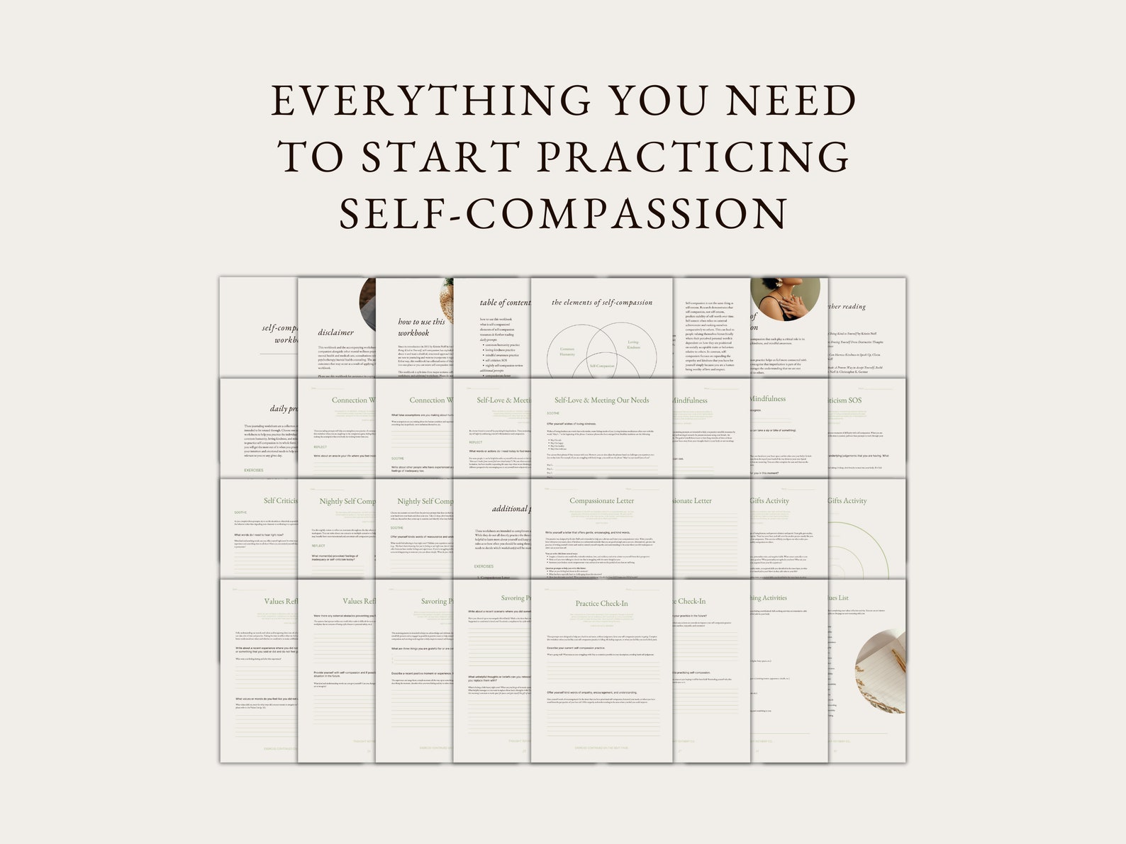 Self-compassion Workbook Printable and Digital Worksheets for Self ...