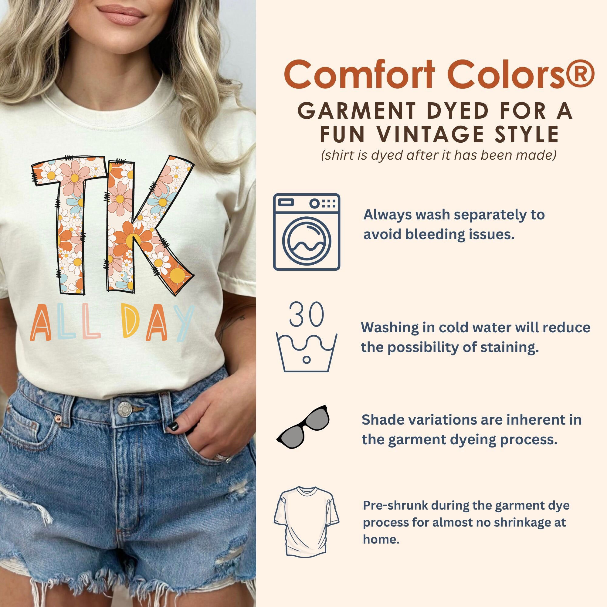 TK All Day Teacher Shirt - Comfort Colors Transitional Kindergarten Tee ...