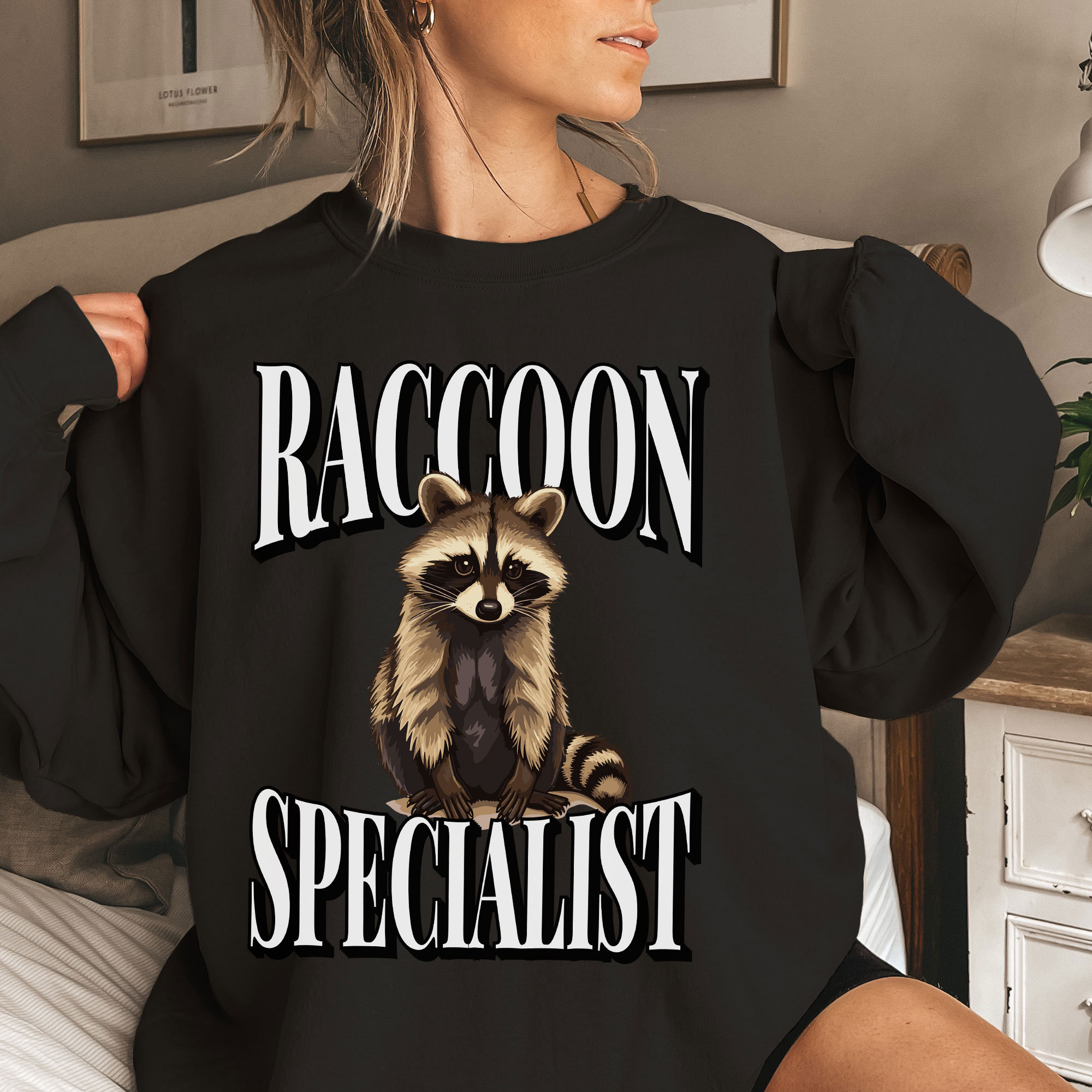 Funny Racoon Graphic Tshirt Cute Raccoon Specialist Sweatshirt With ...