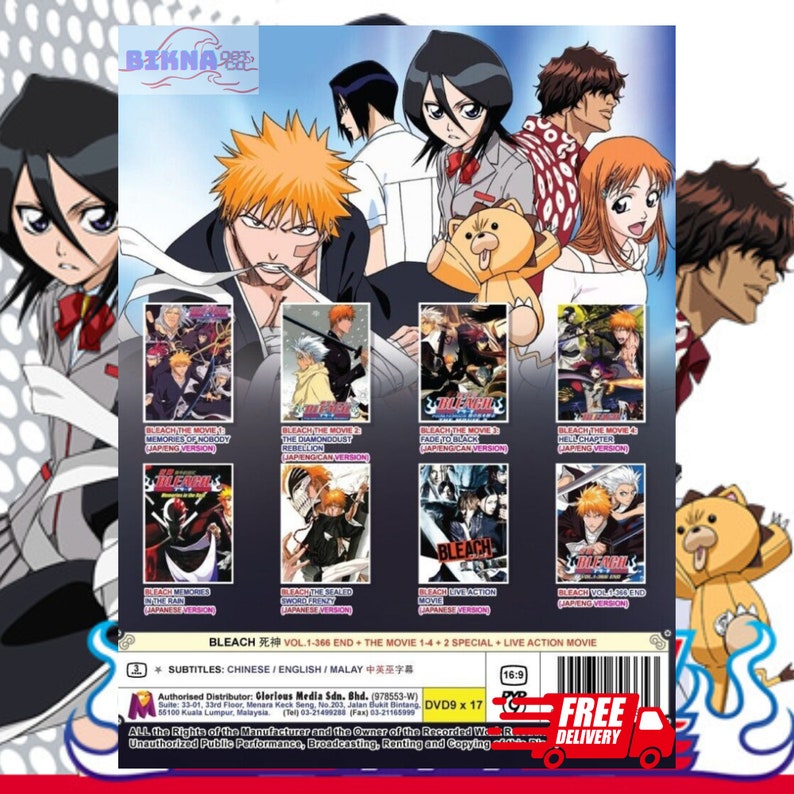 Bleach Complete vol.1-366 END & 4 Movies Anime DVD - Etsy
