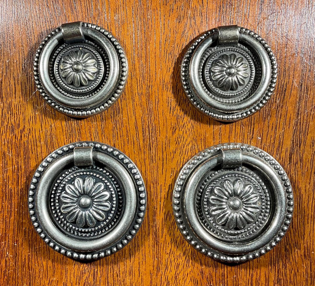 Colonial Revival Rosette Ring Pulls Set by QCL Antiqued Nickel - Etsy