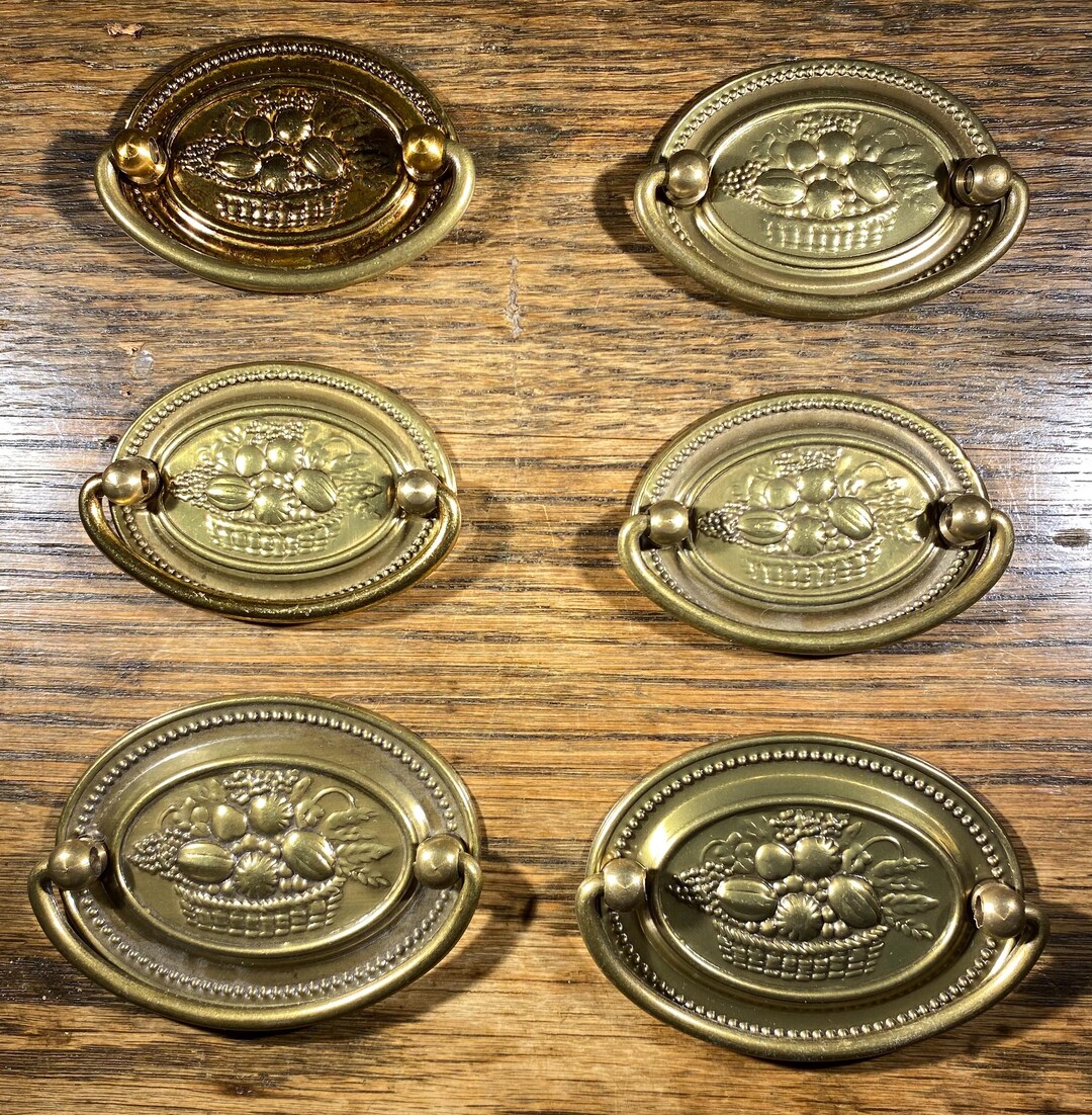 Colonial Revival Drawer Pulls Hepplewhite Fruit Basket Lot of 6 NOS - Etsy