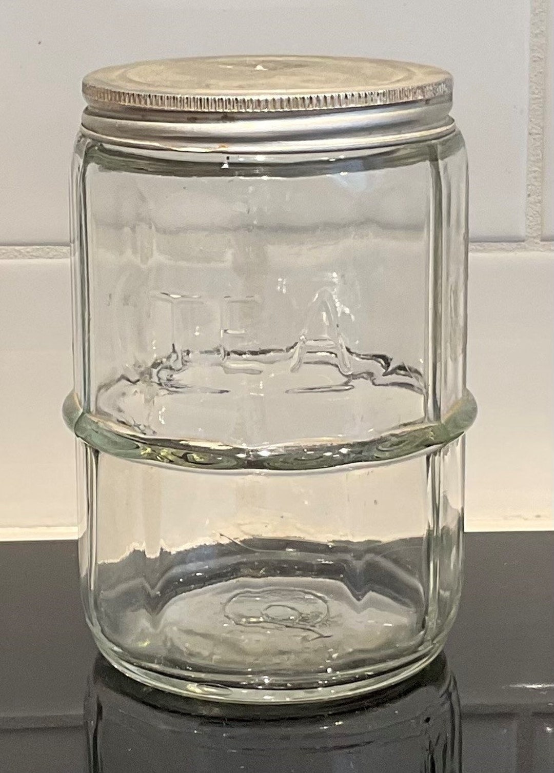 Vintage Colonial 12-panel Glass Ringed Tea Canister With Lid - Etsy