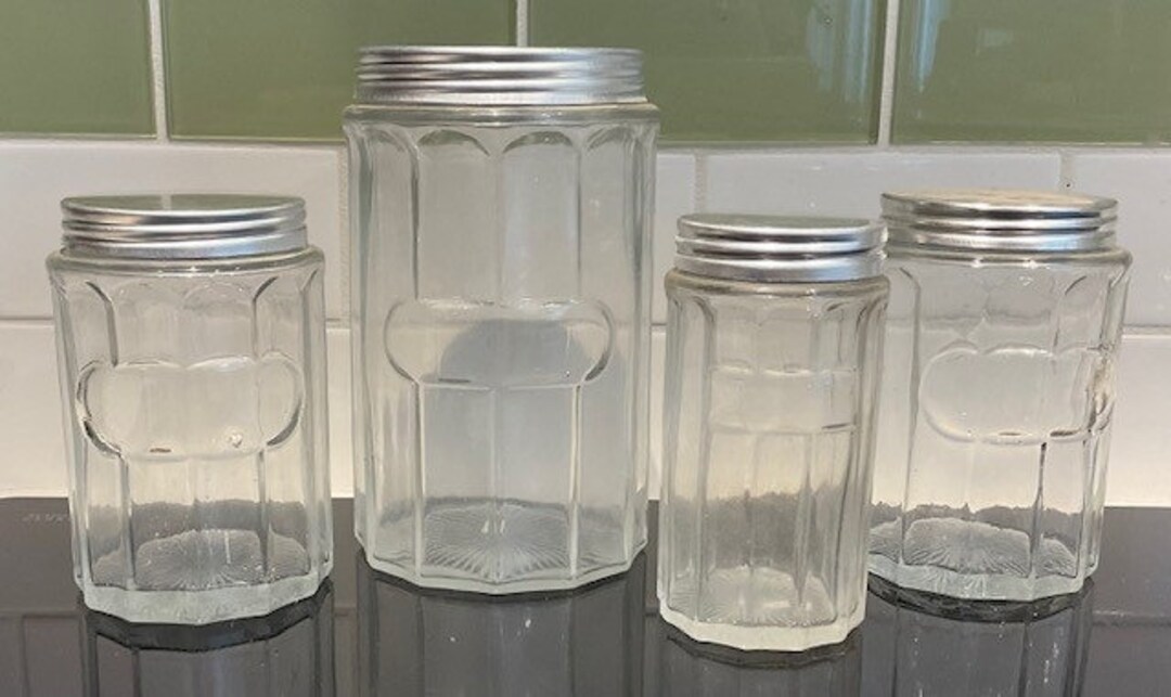 Colonial 12-panel Glass Canisters With Lids - Etsy