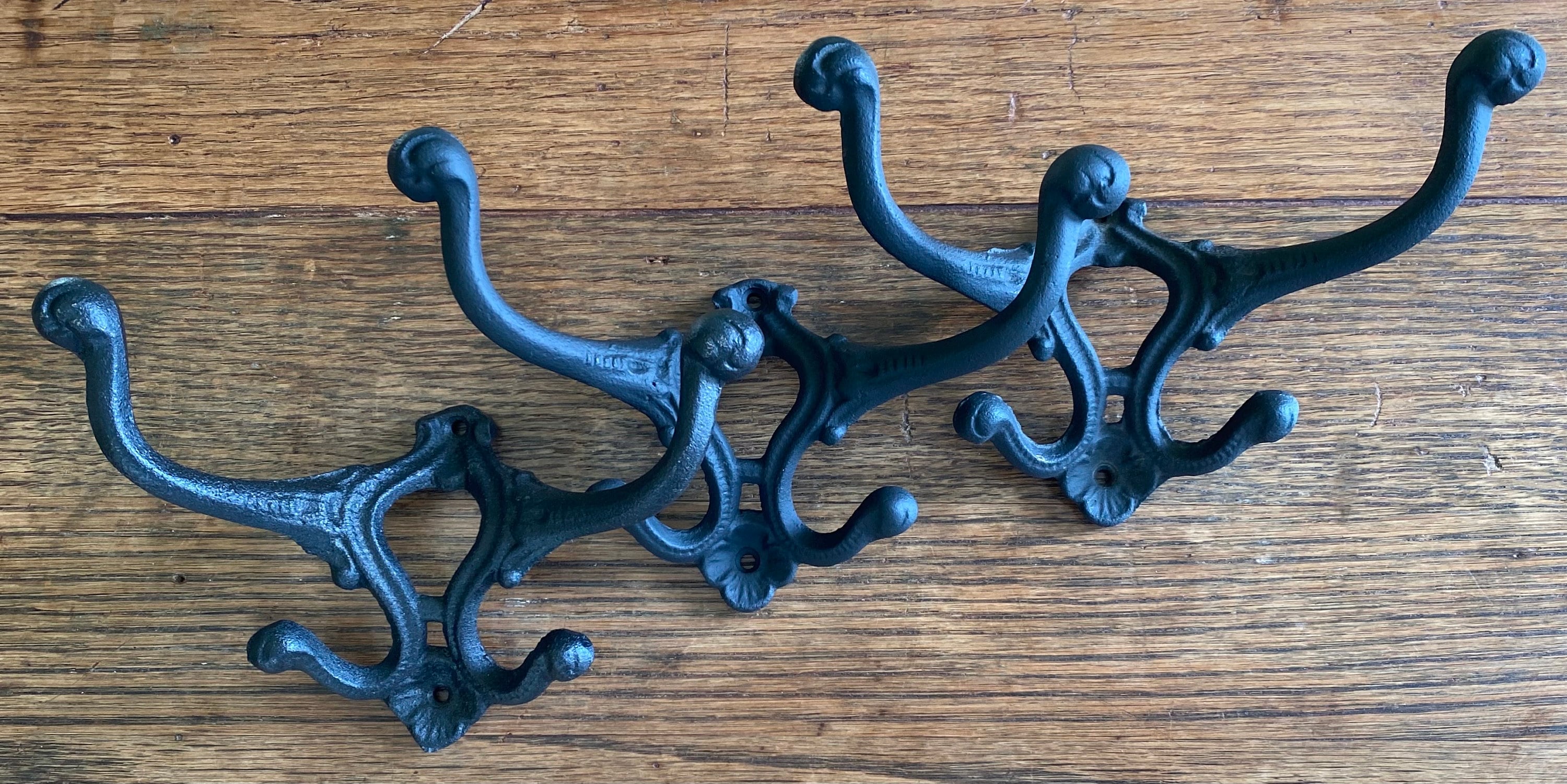 Cast Iron Coat Hooks Set of 3 Victorian Style - Etsy