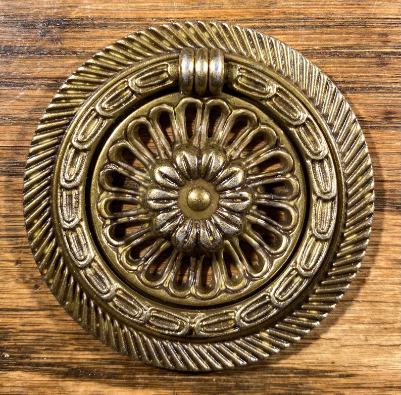 Colonial Revival Rosette Ring Pull by QCL Old World Brass - Etsy