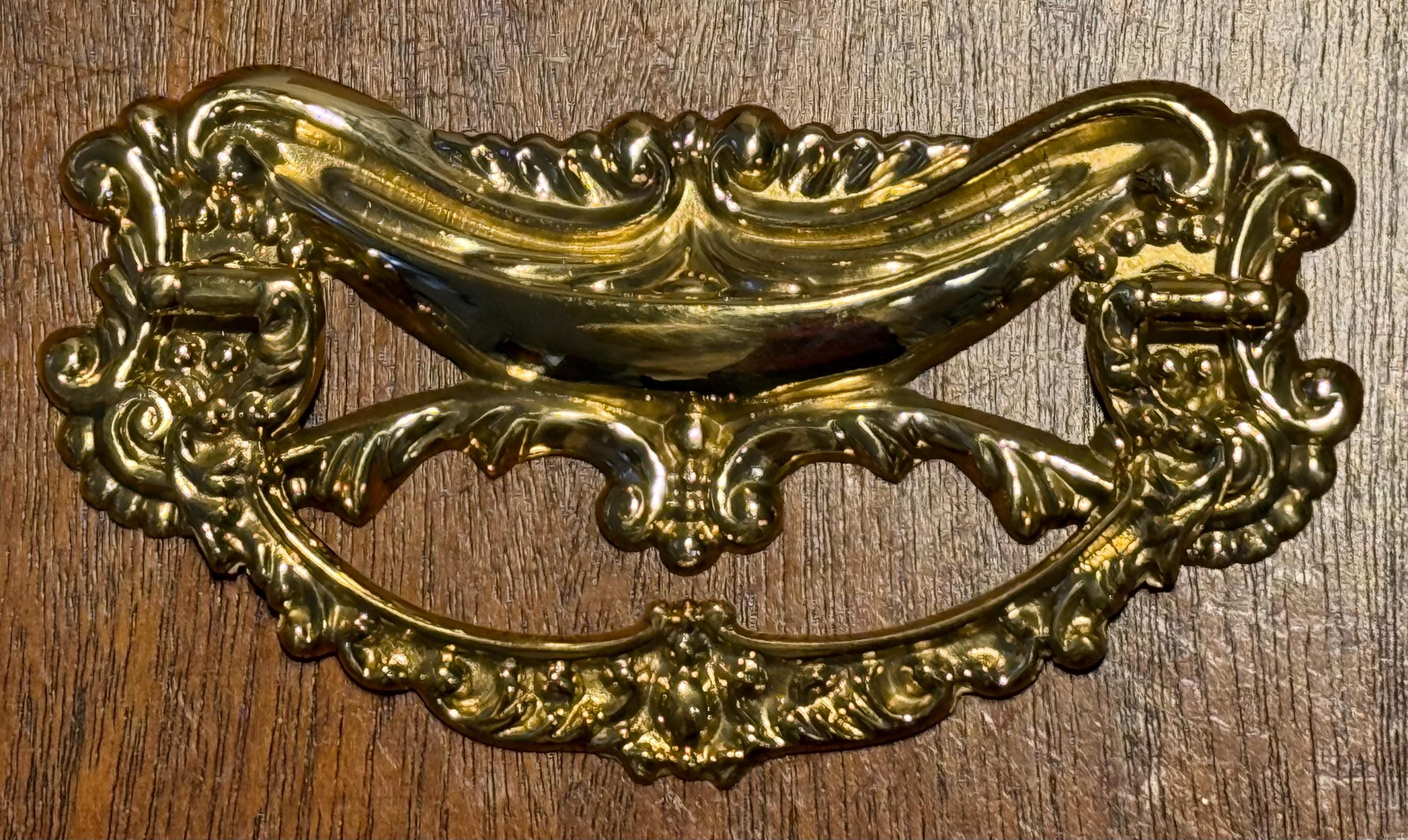 Victorian Drawer Pull Reproduction Cast Brass Acanthus - Etsy