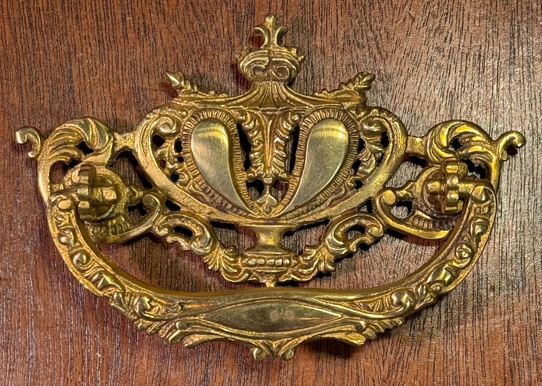 Victorian Drawer Pull Ornate Reproduction Cast Brass - Etsy