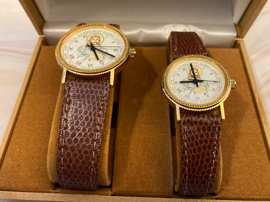 Pair of Jesus and the Twelve Apostles Leather Strapped Wrist Watch in ...