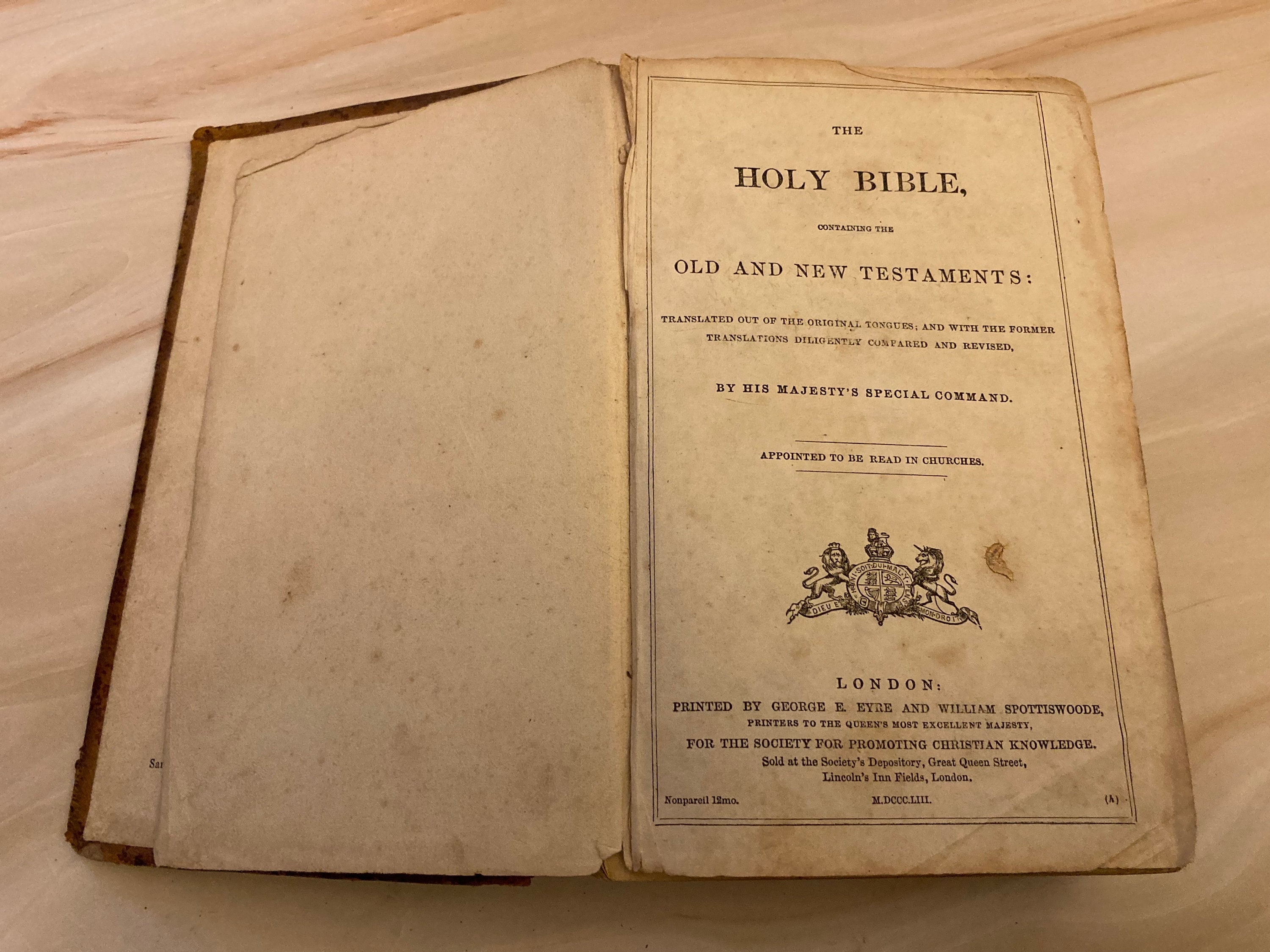 Vintage Holy Bible 1800s Christian Bible Antique Religious Book Church ...