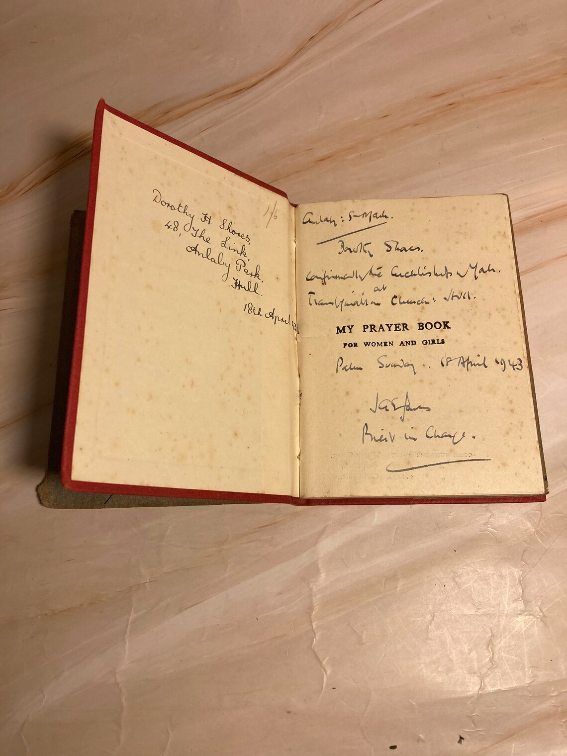 1942 My Prayer Book for Women and Girls Vintage Small Prayer Book- (ref ...