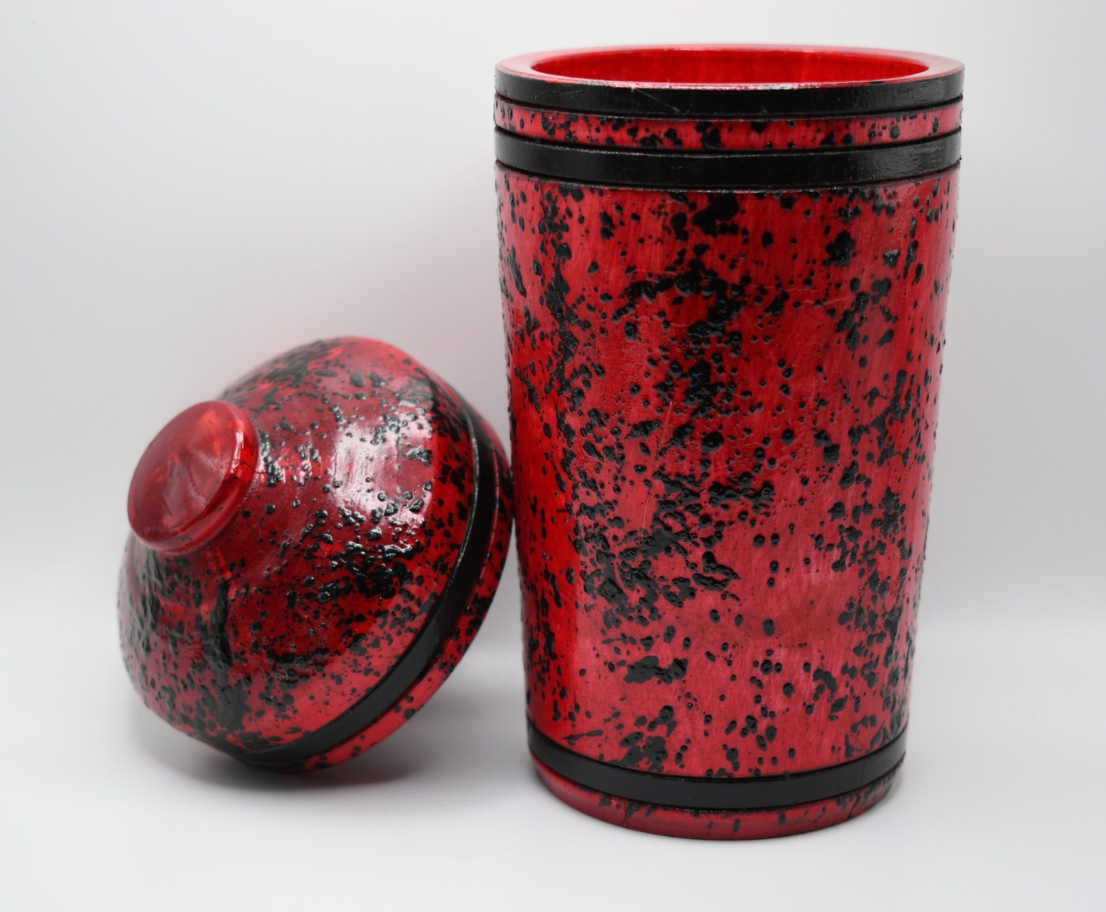 Beautiful Red Turned Oak Jar Urn Container - Etsy