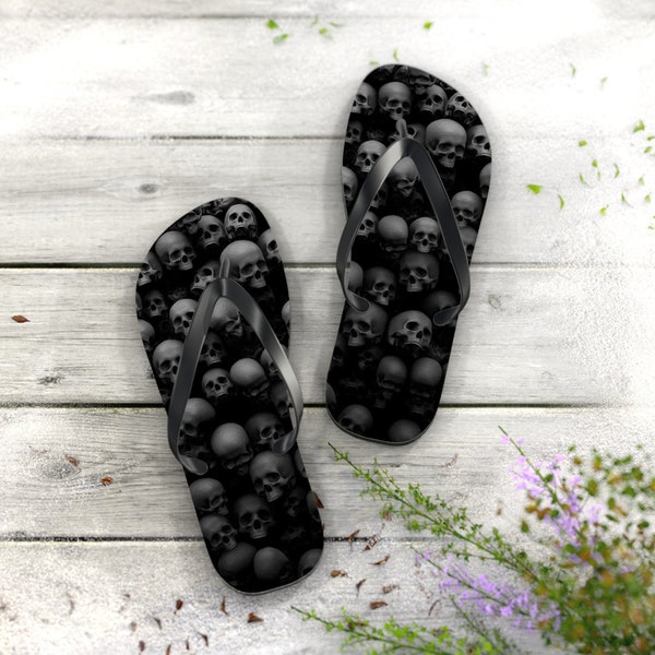 Skull Flip Flops - Etsy