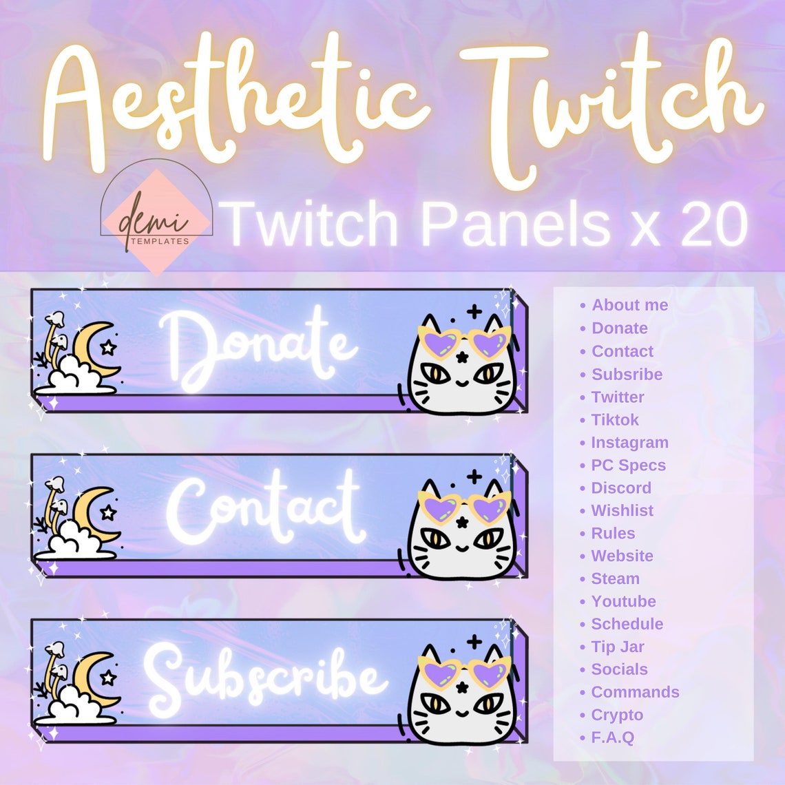 Twitch Panel, Aesthetic Twitch Panel, Cute Stream Panels, Twitch Panels ...
