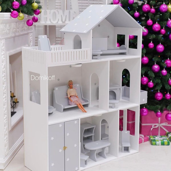 Wooden Barbie Dollhouse - Etsy