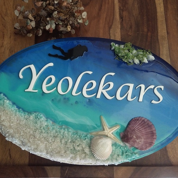 Nameplate Beach Theme - Etsy