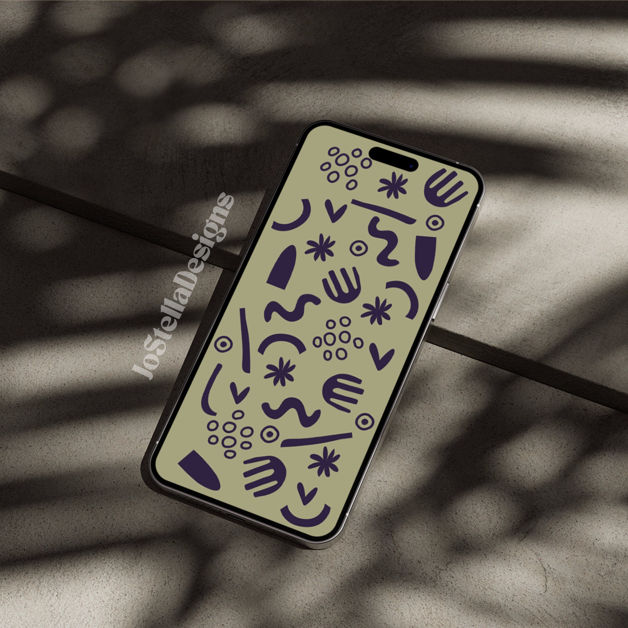 Abstract Funky Shapes Phone Wallpapers Set | iPhone & Android | Instant ...