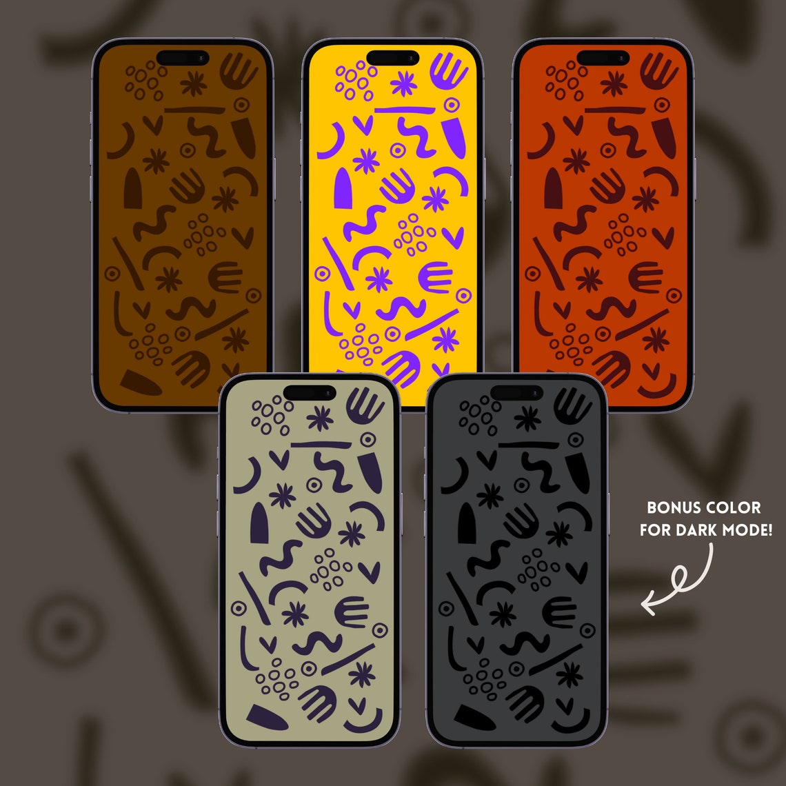 Abstract Funky Shapes Phone Wallpapers Set | iPhone & Android | Instant ...
