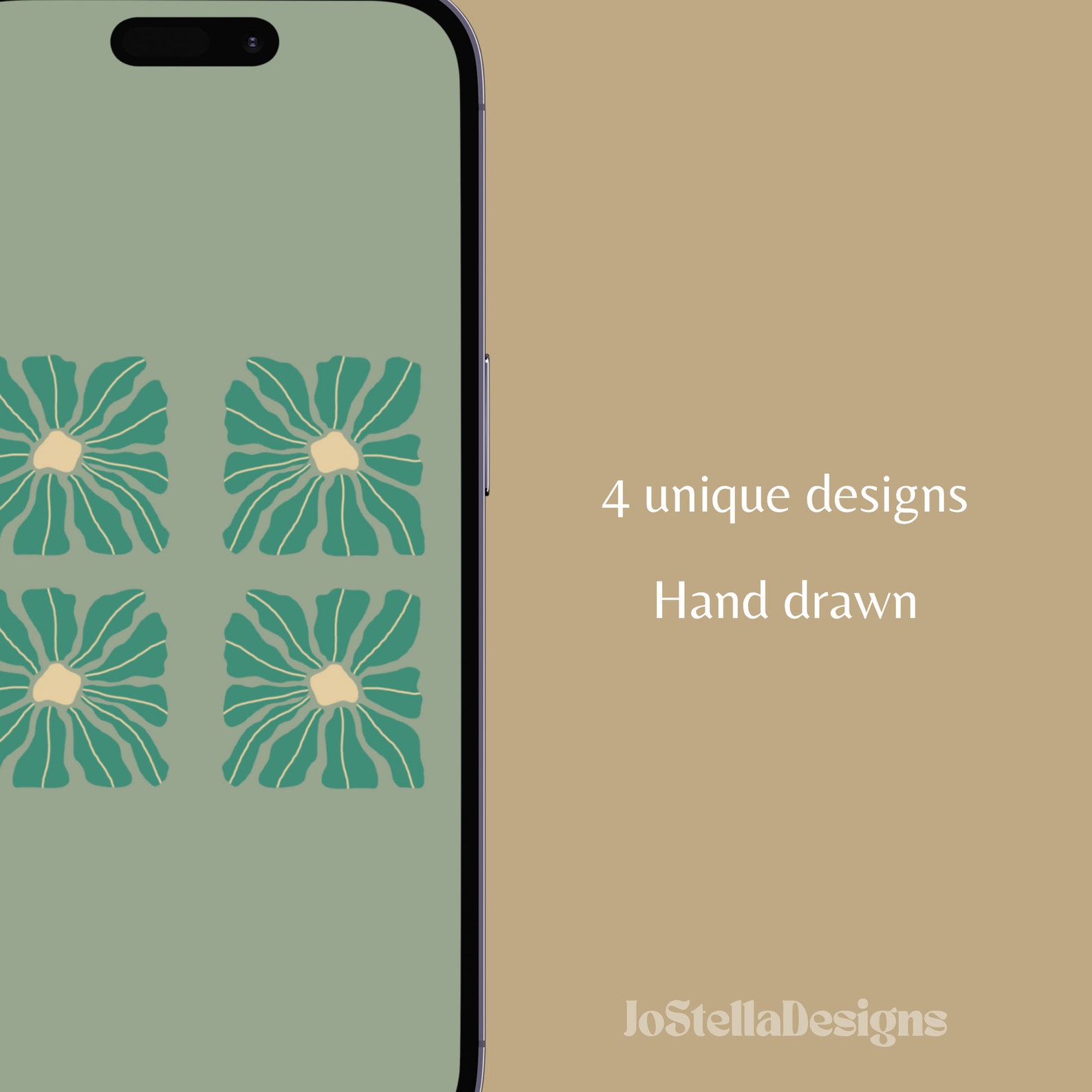 Blue-toned Abstract Flowers Phone Wallpapers Set | 4 Elegant Aesthetic ...