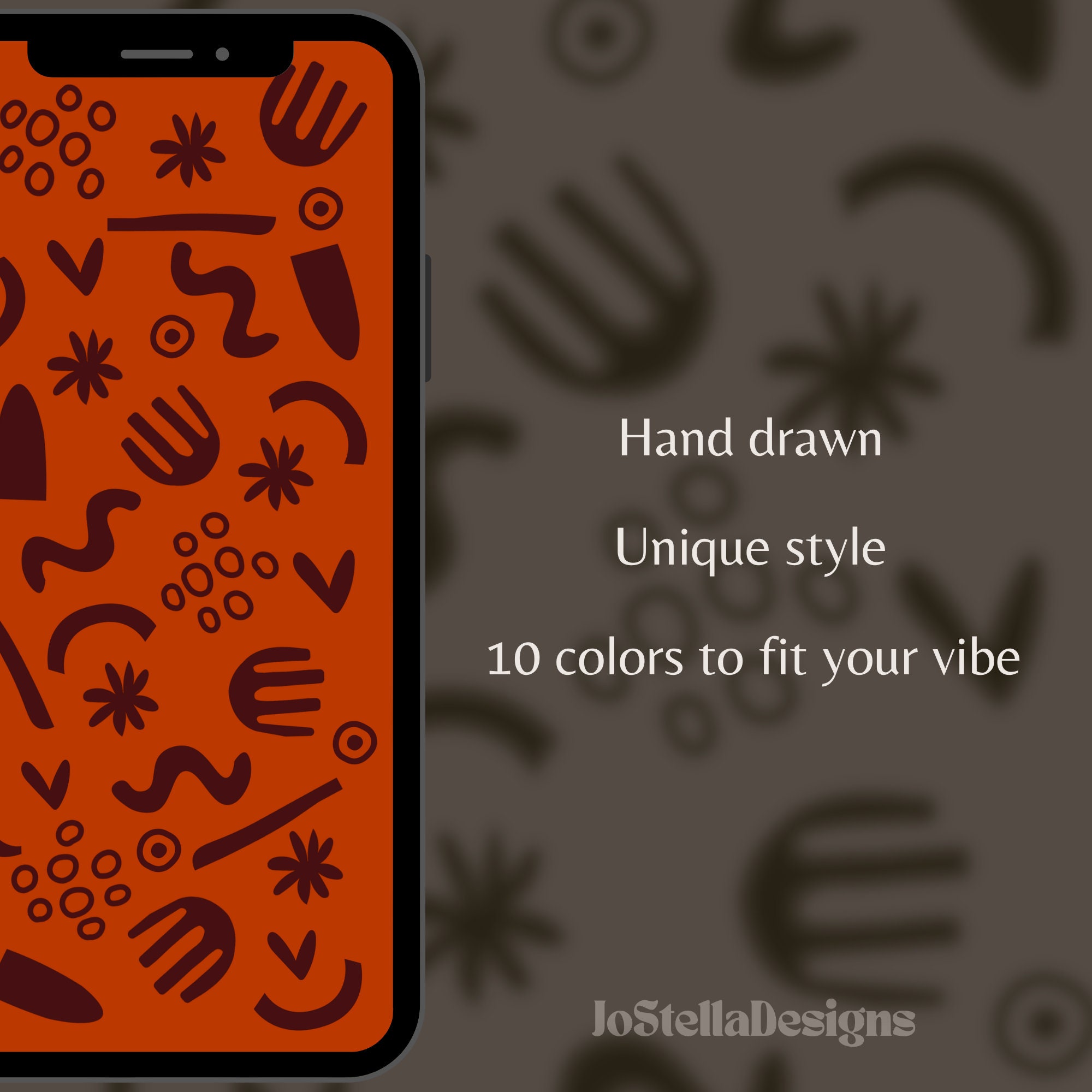 Abstract Funky Shapes Phone Wallpapers Set | iPhone & Android | Instant ...