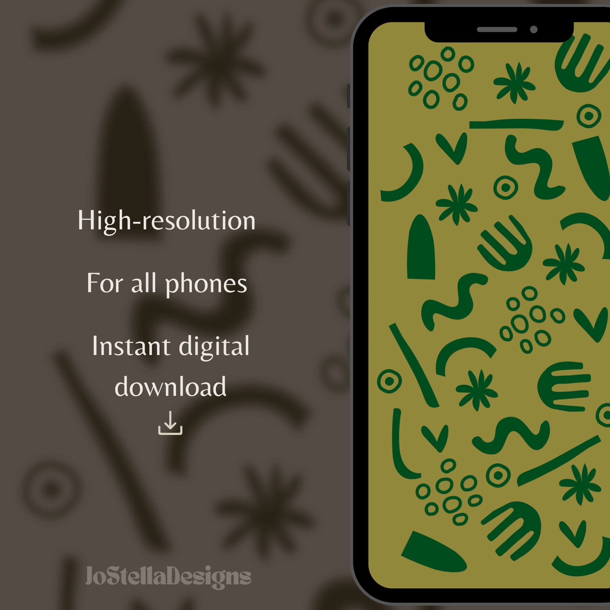 Abstract Funky Shapes Phone Wallpapers Set | iPhone & Android | Instant ...