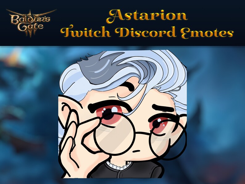 Astarion Emotes - Baldurs Gate 3 - Twitch - Discord - Youtube - Kick - Etsy