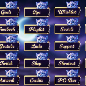 Enchanting and Cozy Kitty Stream Package - Animated - Twitch Overlay ...