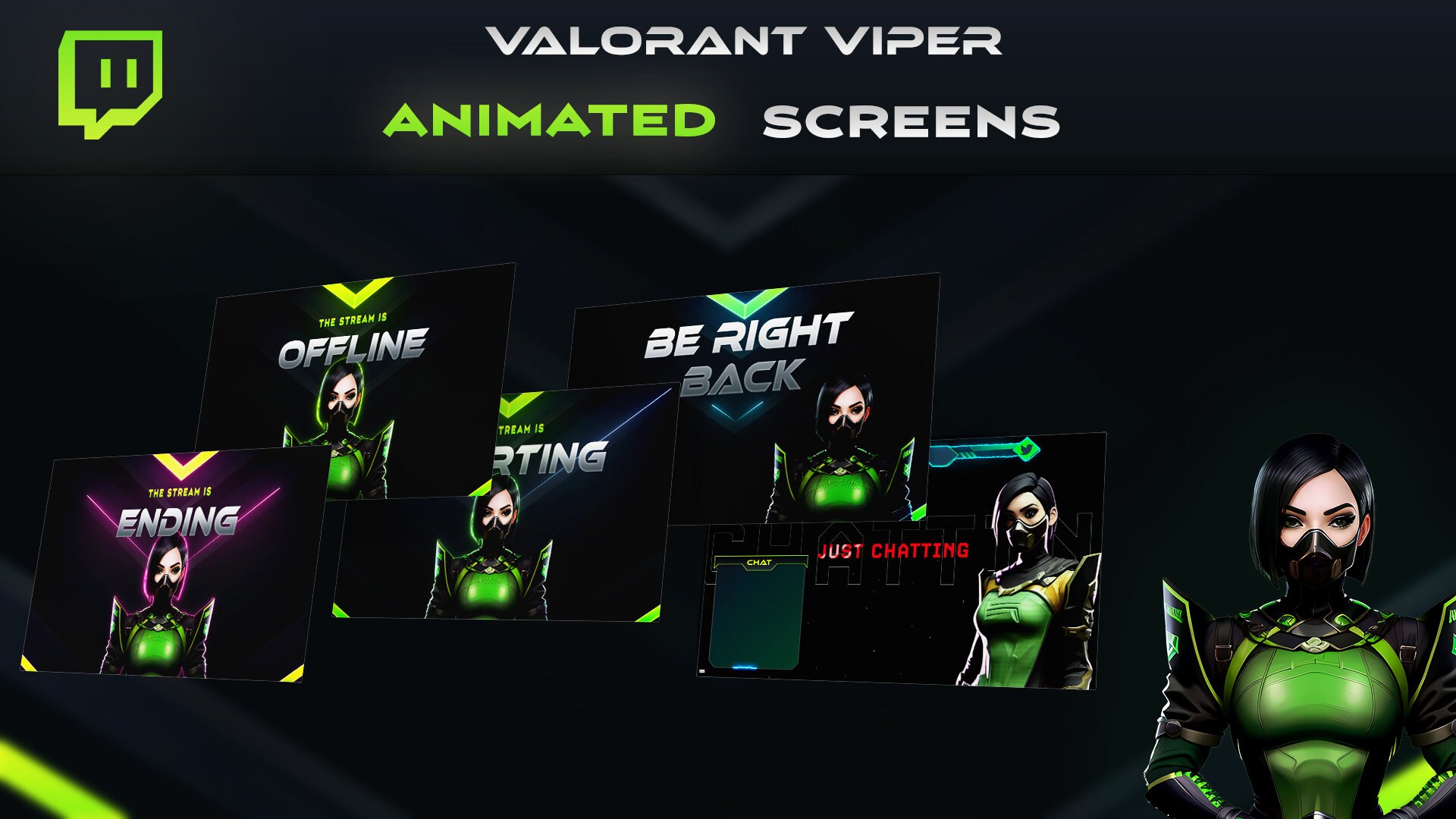 Valorant Viper Stream Overlay Valorant Stream Pack Gaming Stream ...