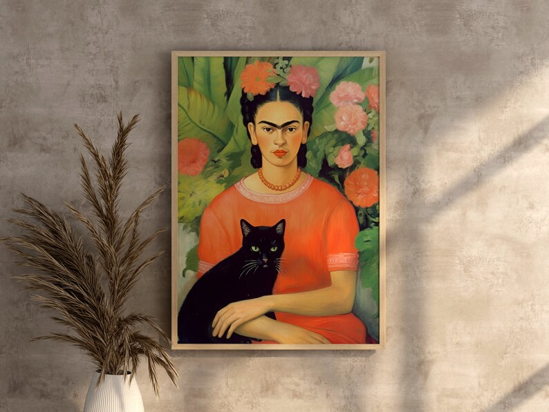 Cartel de Frida Kahlo Impresión de arte Frida Kahlo Frida Kahlo con ...