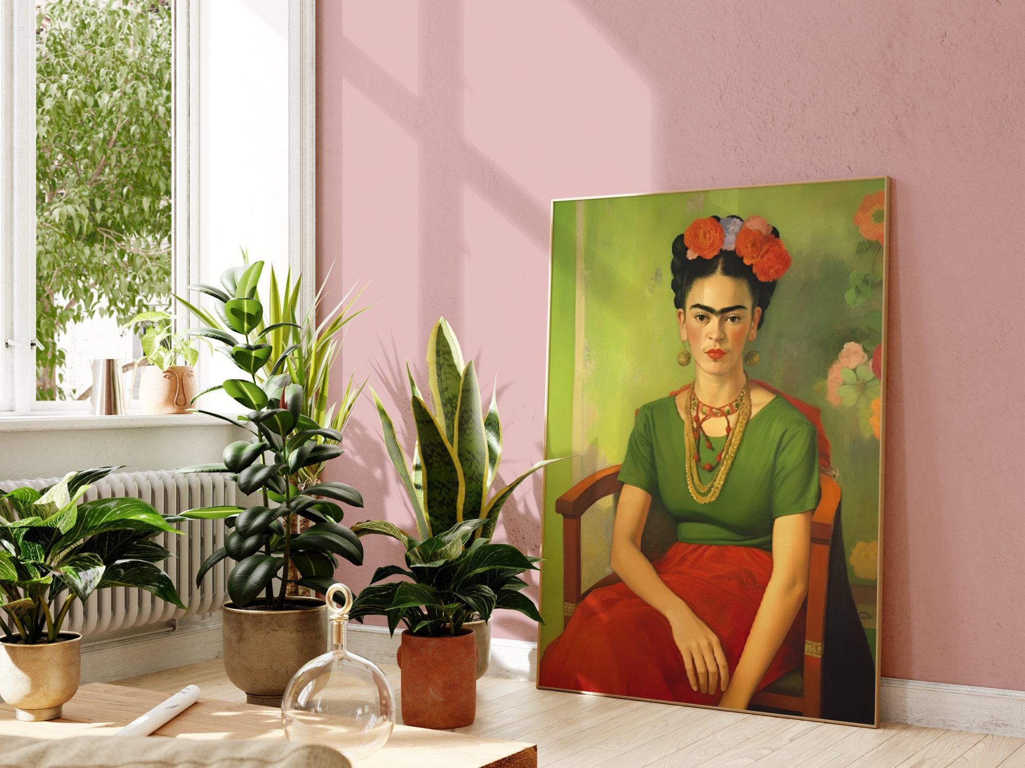 Frida Kahlo Poster | Frida Kahlo Art Print | Green Frida Wall Art ...
