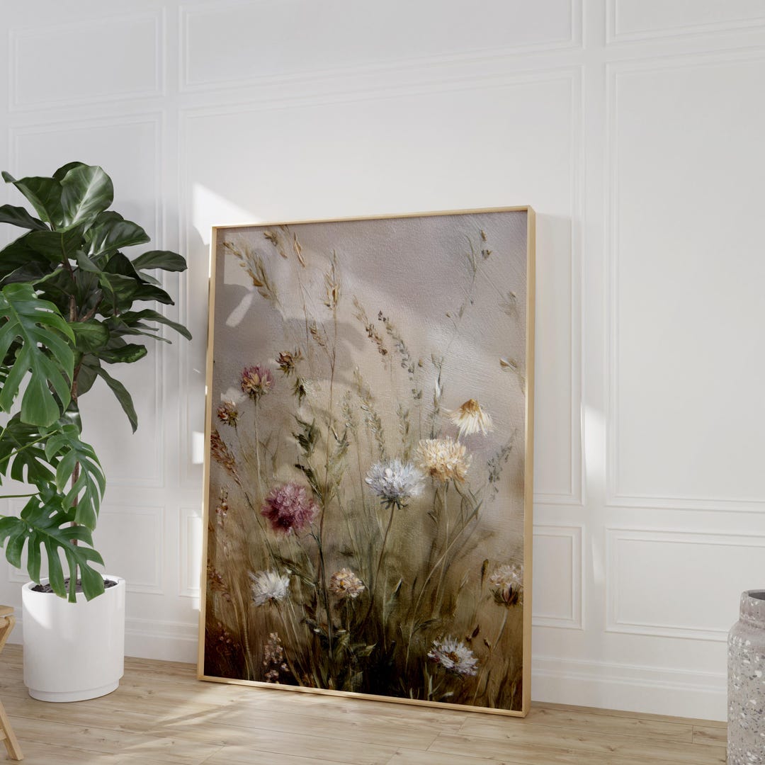 Vintage Wildflower Print | Botanical Cottagecore Poster | Soft Moody ...