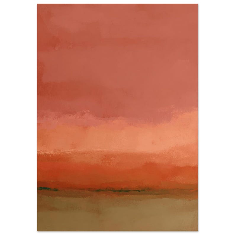 Soft Rust & Terracotta Gradient Art Print | Earth Tones Wall Art | Warm ...