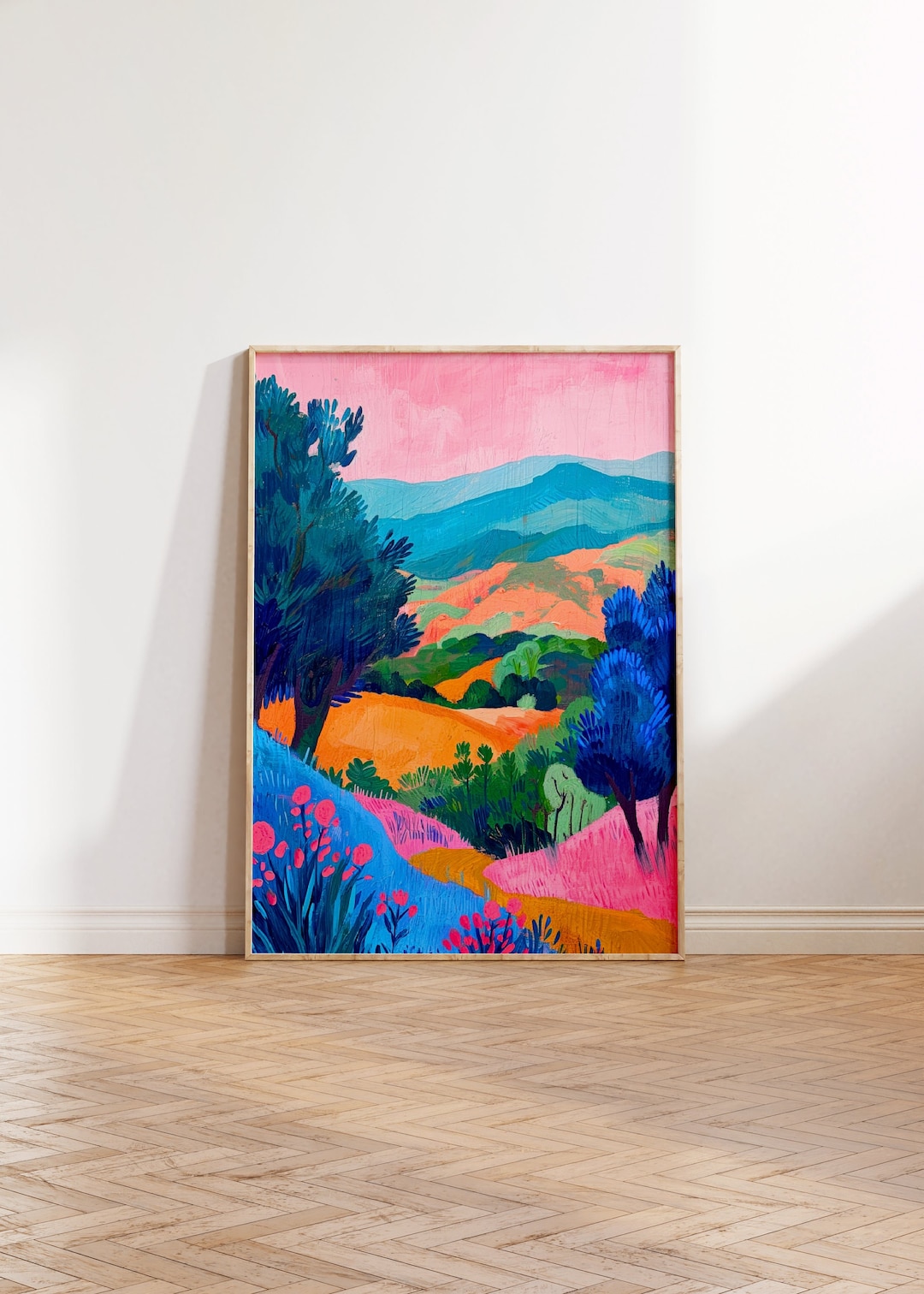 Enchanted Poster | Dopamine Decor | Whimsical Neon Poster | Mountains ...