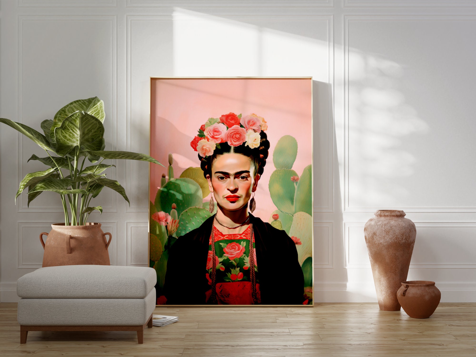 Frida Kahlo Poster Frida Kahlo Art Print Pink Frida Wall Art Feminist ...