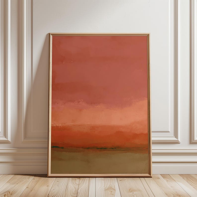 Soft Rust & Terracotta Gradient Art Print | Earth Tones Wall Art | Warm ...