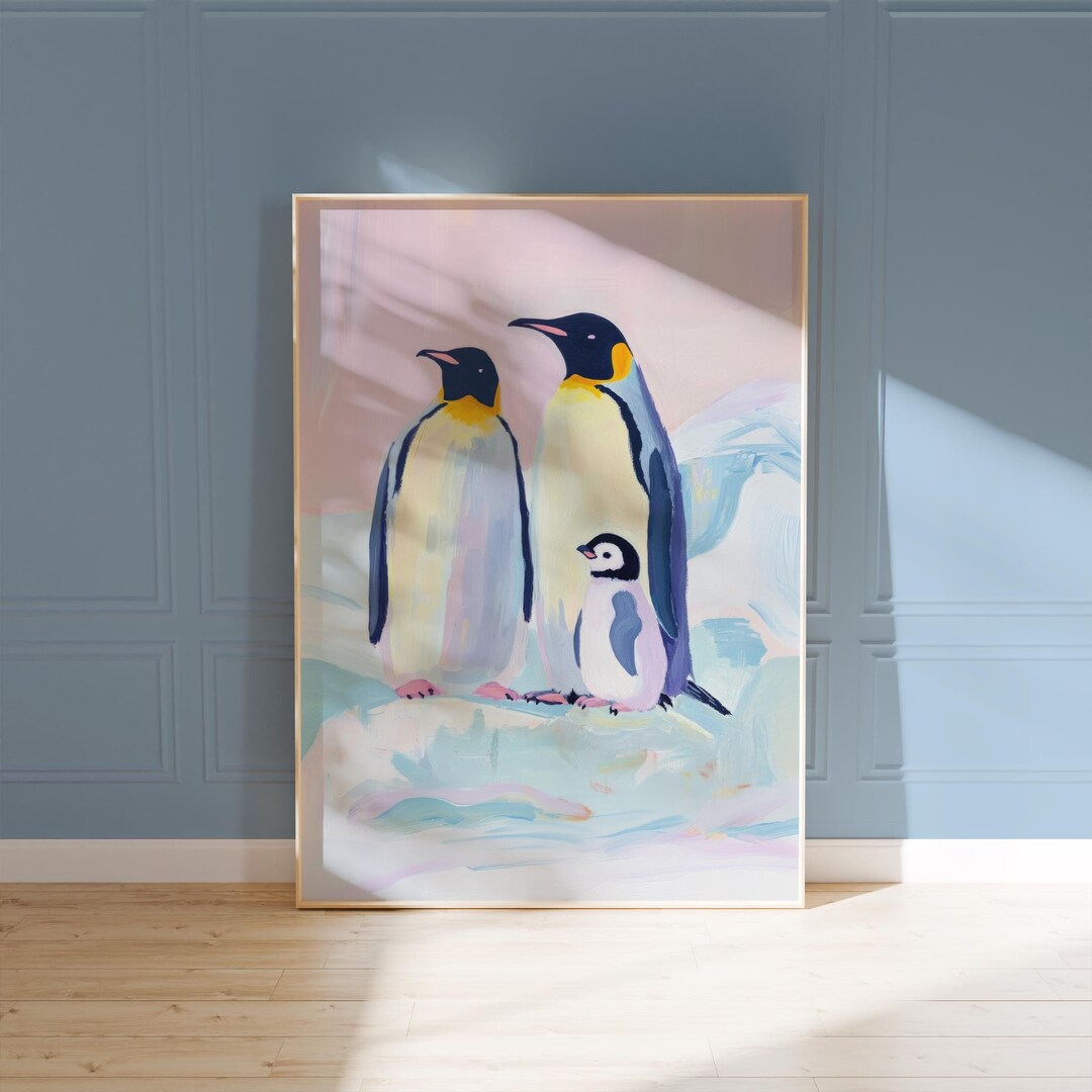 Penguin Posters | Cute Animal Art Print for Nursery Decor | Pastel ...