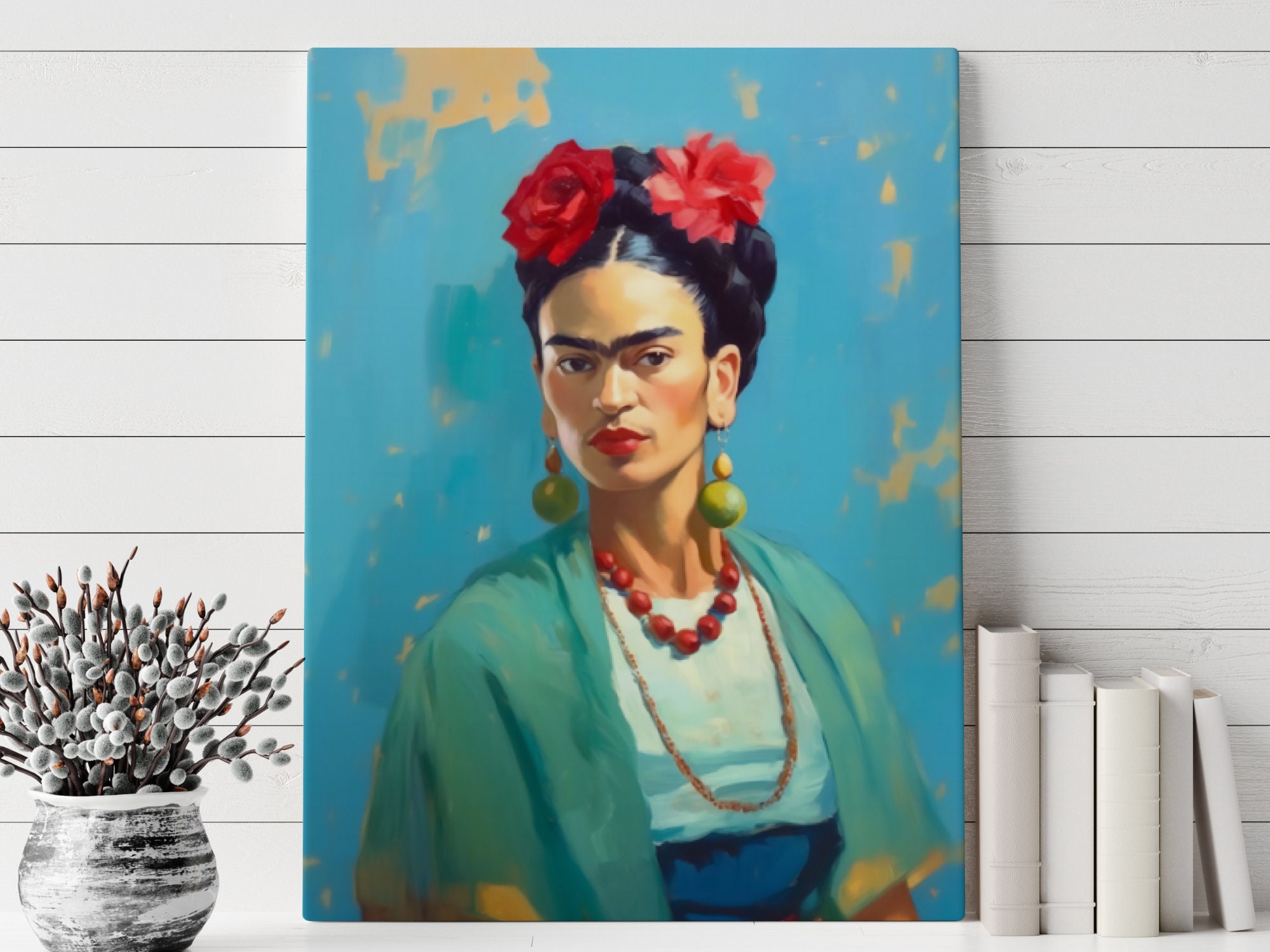 Frida Kahlo Canvas | Frida Art Print on Canvas | Frida Kahlo Portrait ...