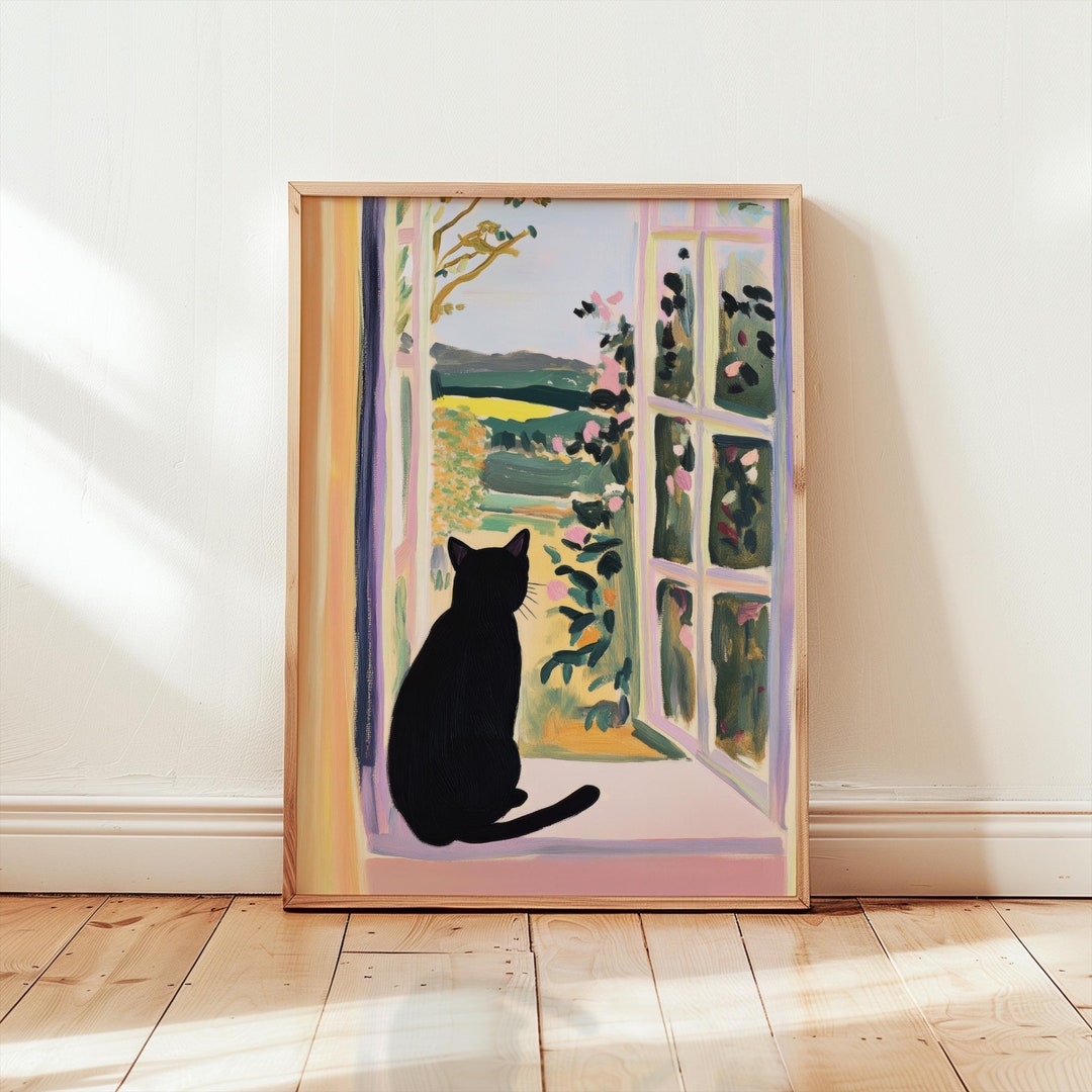 Matisse Open Window Poster | Matisse Inspired Cat Art Print | Fauvist ...