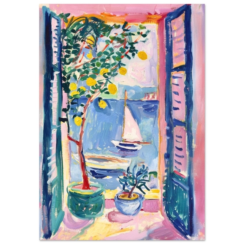 Matisse Open Window | Lemons Poster | Matisse Inspired Lake View Poster ...