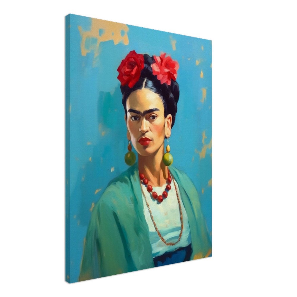 Frida Kahlo Canvas | Frida Art Print on Canvas | Frida Kahlo Portrait ...