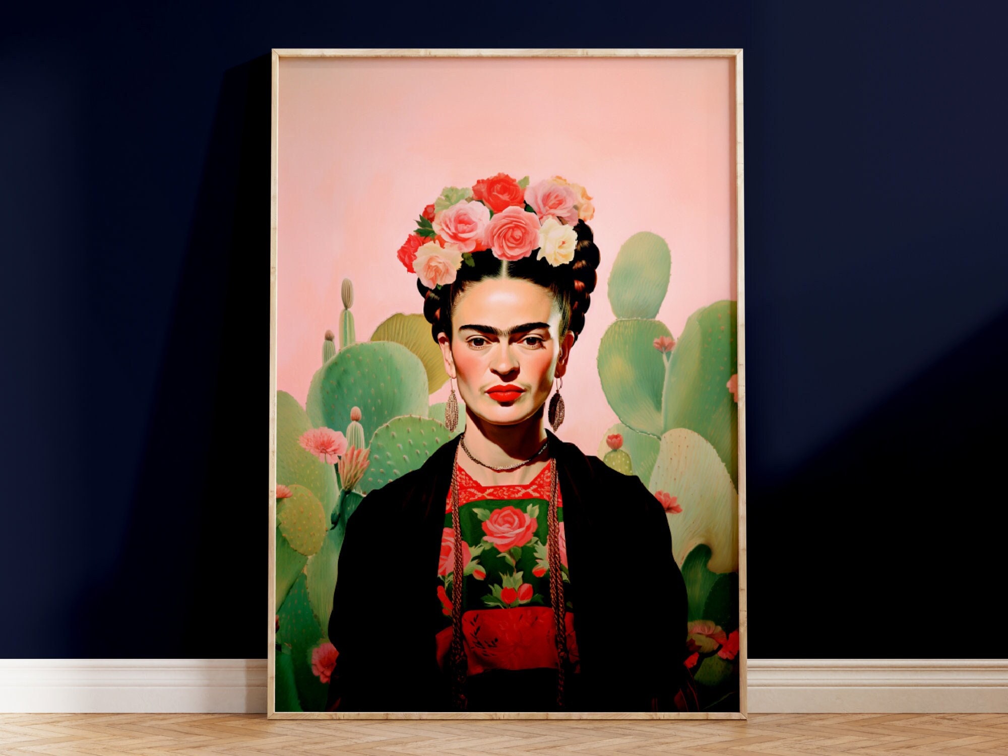 Frida Kahlo Poster Frida Kahlo Art Print Pink Frida Wall Art Feminist ...