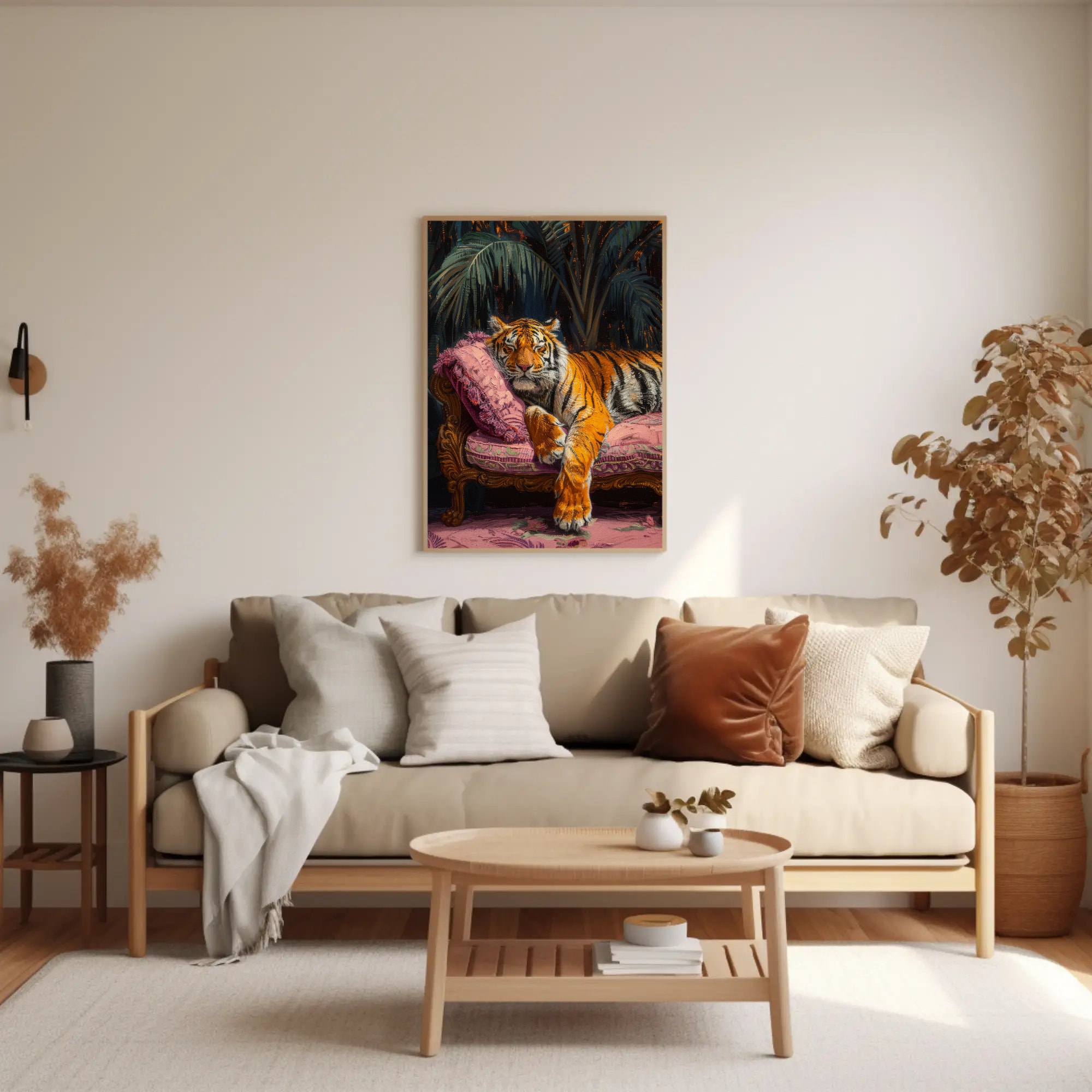 Tiger Posters Tiger Paintings Retro Wall Art Vintage Tiger Art Print ...