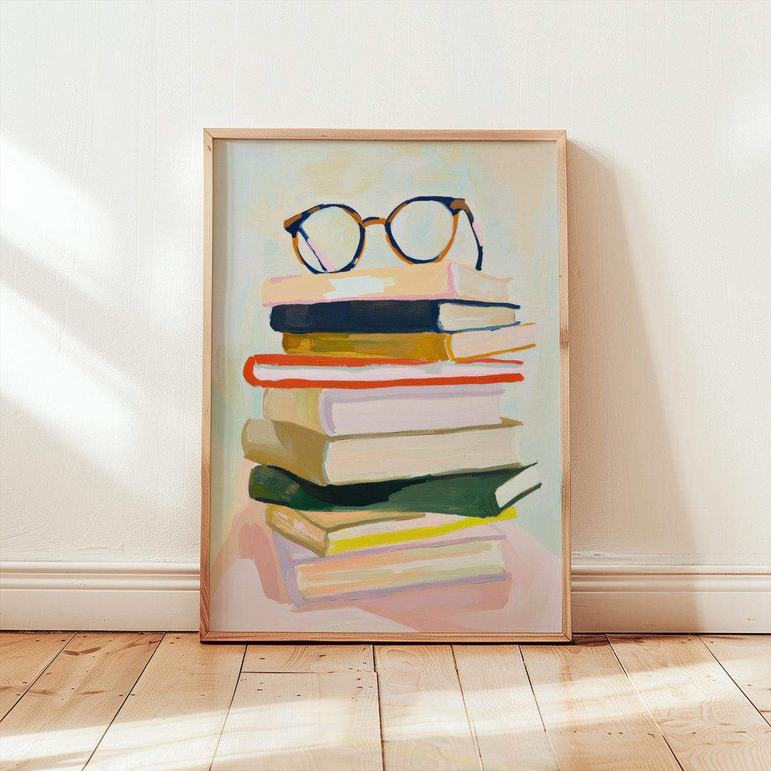 Books Posters | Reading Nook Art Print | Modern Fauvist Pastel Wall Art ...