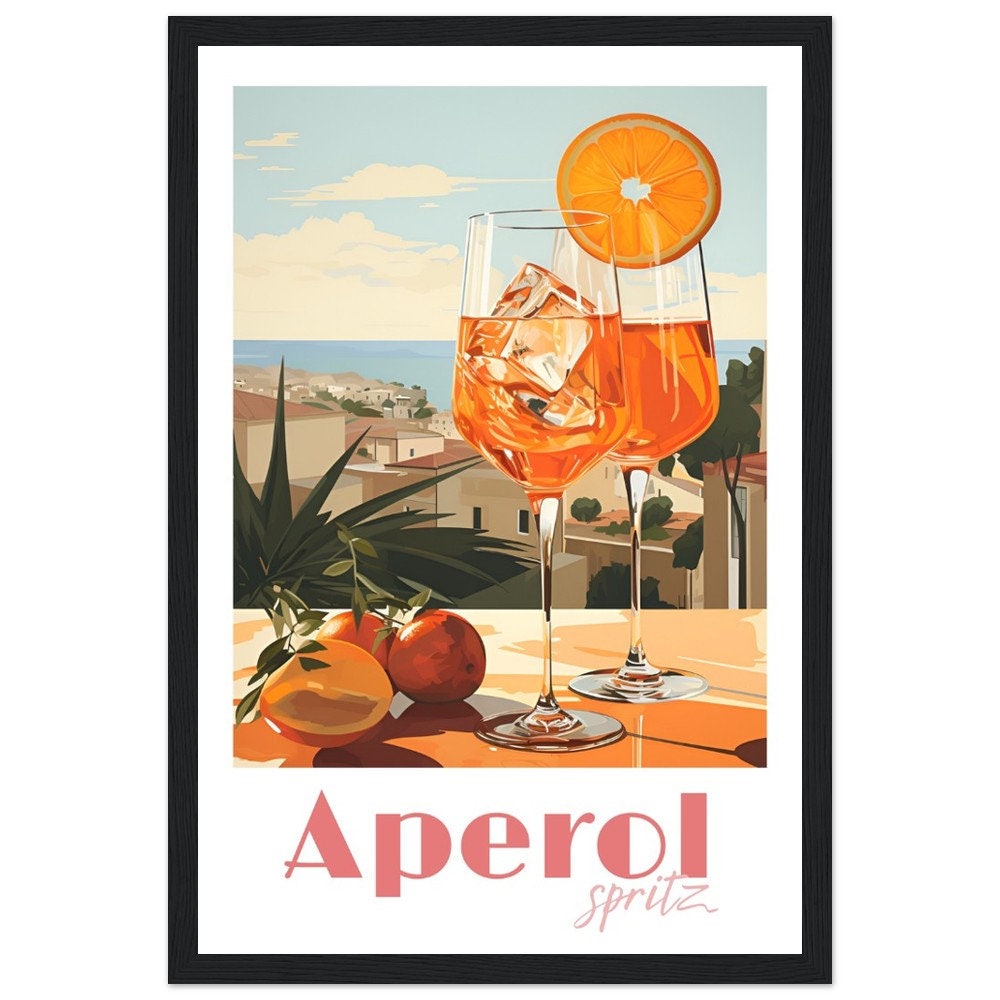 Aperol Spritz Poster Optional Wooden Frame - Etsy