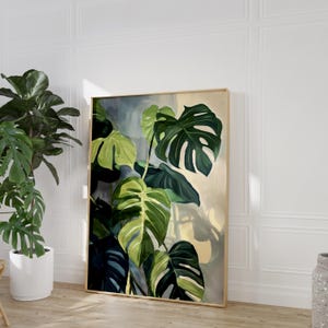 Monstera Painting | Botanical Art | Monstera Posters | Elegant Decor ...